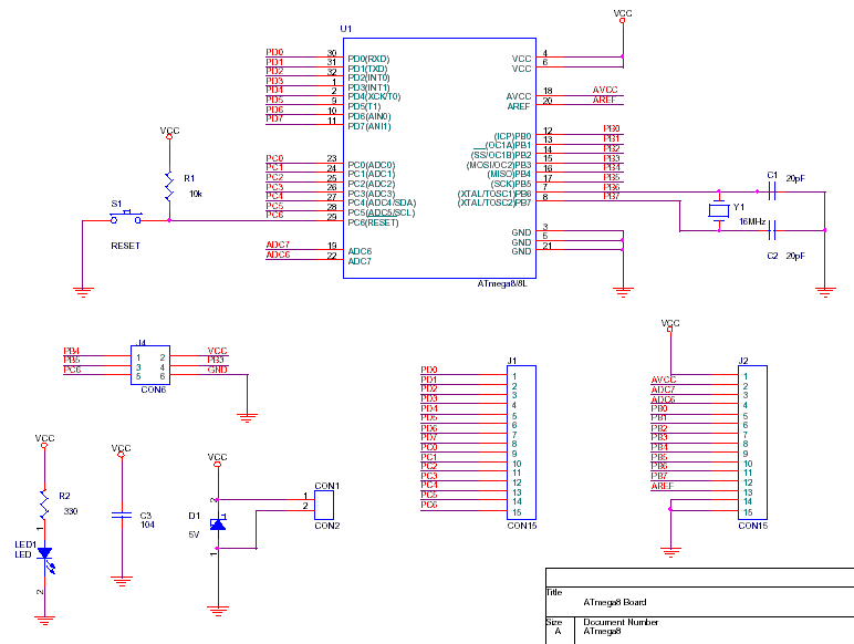 Embedded - ATmega8 - 회로도